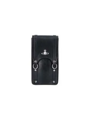 VIVIENNE WESTWOOD Genuine Cow Leather Handbag For - Black