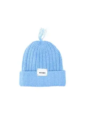 MYTHINKS Wool-acrylic Ribbed Knit Beanie - Blue