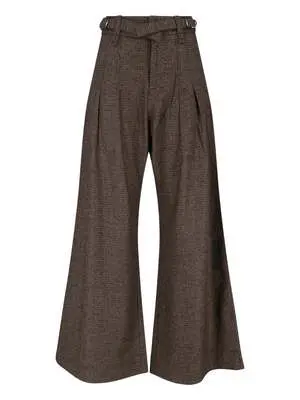 EUDON CHOI High-waisted Wide-leg Pleated Trousers