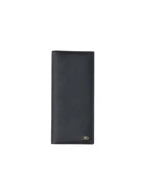 FERRAGAMO Leather Long Wallet - Black
