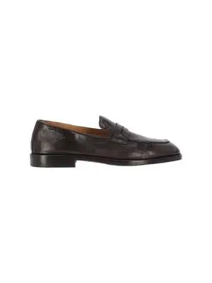 ALEXANDER HOTTO 100% Leather Flat Loafer - Brown