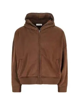 ENTIRE STUDIOS Zip Up Organic Cotton Hoodie - Brown