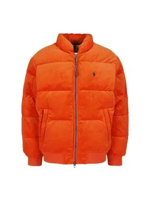Polo Ralph Lauren Corduroy Zip-up Jacket With Classic Collar - Orange