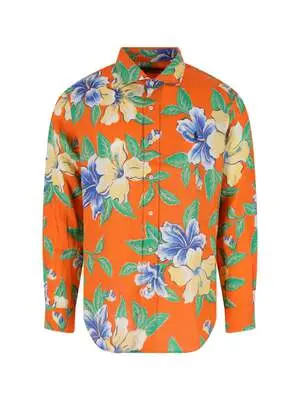 Polo Ralph Lauren 100% Linen Polo Shirt - Orange