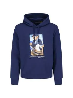 Polo Ralph Lauren Polo Bear Graphic Hooded Sweatshirt - Blue