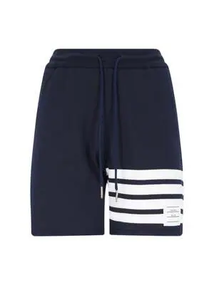 Thom Browne 100% Cotton Trousers - Blue