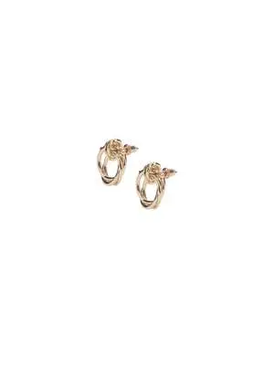 FERRAGAMO Brass Knotted Hoop Earrings - Golden