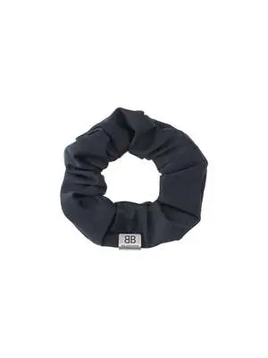 Balenciaga Logo Detail Gathered Scrunchie - Black