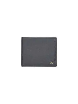 FERRAGAMO Premium Calf Leather Wallet With Fabric-blend Lining - Black