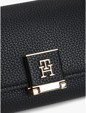 Tommy Hilfiger Monogram Clasp Pebbled Trifold Wallet