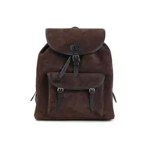 Valentino Garavani Suede And Leather Trimmed Backpack With Vlogo Signature - Brown