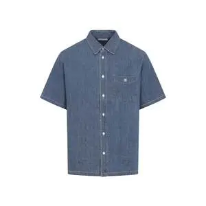Celine Cotton Bowling Shirt - Blue
