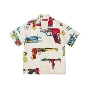 Supreme Guns Silk Short-sleeve Shirt 'stone - Grey