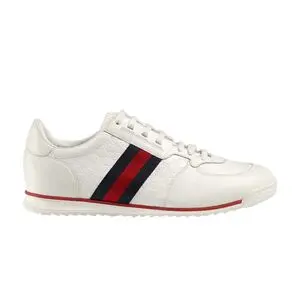 Gucci Leather Web Sneaker - White
