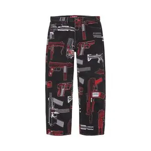 Supreme Guns Embroidered Loose Fit Jean 'washed