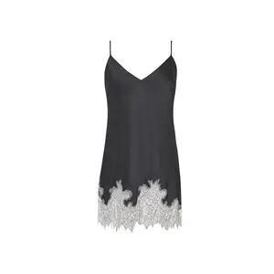 AVENUE 8 Lace Detailed Mini Dress &white Lace - Black