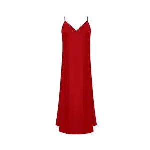 AVENUE 8 Lace Detailed Midi Dress - Red