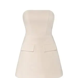 VESTIAIRE D'UN OISEAU LIBRE Wool Off Shoulder Dress - White