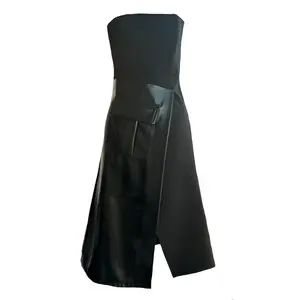 MIRIMALIST Savile Strapless Midi Dress - Black
