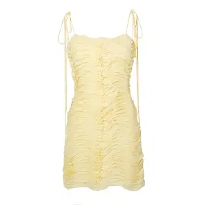 SVETA MILANO Neutrals Panarea Ruffles Dress - Yellow