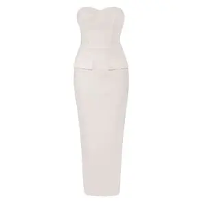 VESTIAIRE D'UN OISEAU LIBRE Wool Midi Dress - White