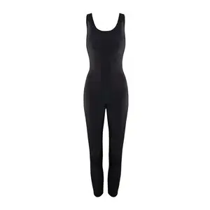 VESTIAIRE D'UN OISEAU LIBRE Lycra Open-back Jumpsuit - Black