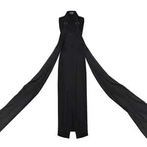VESTIAIRE D'UN OISEAU LIBRE Sheer Scarf Dress - Black