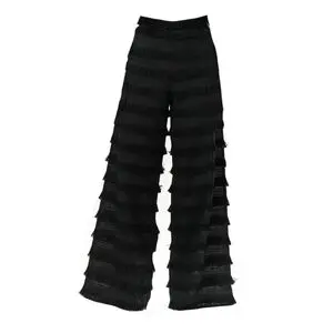 MIRIMALIST Fringe Wide Leg Pants - Black