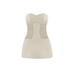 VESTIAIRE D'UN OISEAU LIBRE Lace-up Mini Dress - White