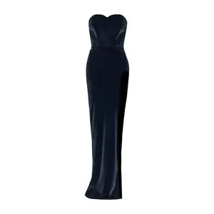 VESTIAIRE D'UN OISEAU LIBRE Slit Velvet Dress - Black