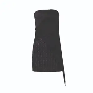 MIRIMALIST Puff Strapless Mini Dress - Black