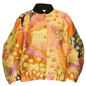 MIRIMALIST Statement Jacquard Bomber - Orange