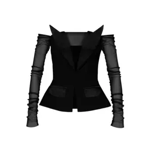 VESTIAIRE D'UN OISEAU LIBRE Tuxedo Corset Top - Black