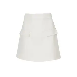 VESTIAIRE D'UN OISEAU LIBRE Wool Mini Skirt - White