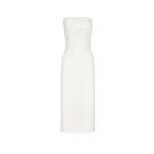 AVENUE 8 Strapless Crepe Dress - White