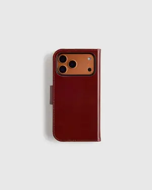 Quince Italian Leather Phone 2-in-1 Folio Case - Saddle
