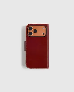 Quince Italian Leather Phone 2-in-1 Folio Case - Saddle