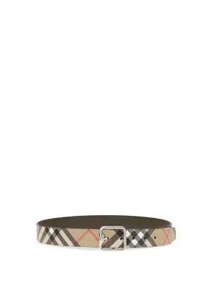 Burberry Reversible B Buckle Check Belt