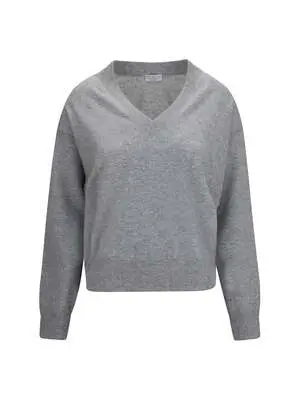 Brunello Cucinelli Cashmere V-neck Sweater - Gray