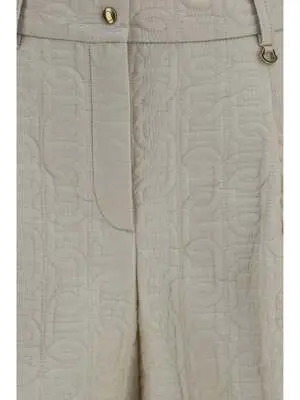 Moncler Quilted Logo Shorts - Cream