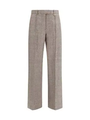 Burberry Tailored Linen And Wool-blend Pants - Cream