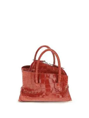 Attico La Passeggiata Mini Handbag In Croc Effect Leather - Red