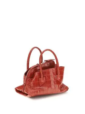 Attico La Passeggiata Mini Handbag In Croc Effect Leather - Red