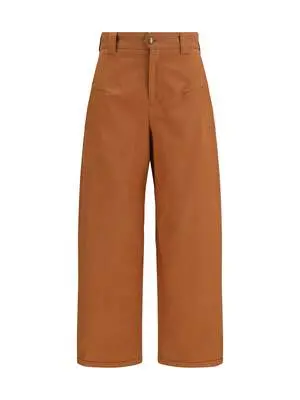 Chloé Cotton Canvas Barrel-leg Pants - Orange