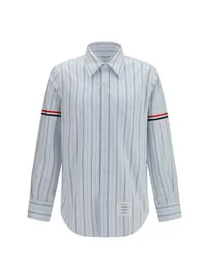 Thom Browne Fine-striped Grosgrain Poplin Shirt - Blue