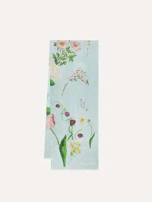 Oscar De La Renta Mixed Botanical Scarf - Blue