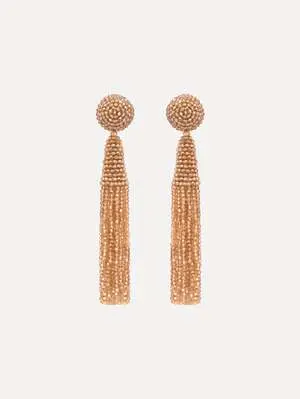 Oscar De La Renta Conical Tassel Clip-on Earrings - Gold