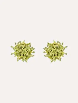 Oscar De La Renta Firework Clip-on Earrings Green