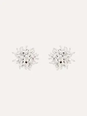 Oscar De La Renta Firework Clip-on Earrings - White