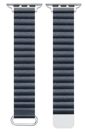 POSH TECH Dakota Faux Leather Apple Watch® Watchband Navy